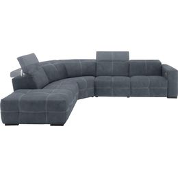 Ecksofa Egoitaliano "Sauvanne, Designsofa der Extraklasse, elegant und bequem, L-Form", grau (charcoal), B:300cm H:100cm T:274cm, Sofas, Ecksofa, wahlweise mit elektrischer Relaxfunktion, Kopfteilverstellung