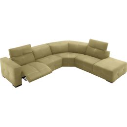 Ecksofa Egoitaliano "Sauvanne, Designsofa der Extraklasse, elegant und bequem, L-Form", gr&uuml;n (pistazie), B:300cm H:100cm T:274cm, Leder &raquo;BULL&laquo; (echtes Rindsleder). Geschliffenes, pigmentiertes und behandeltes Rindsleder mit einer Dicke von 1, 3-1, 5 mm. Dieses Leder zeigt eine ziemlich weiche Hand mit einem halb undurchsichtigen Aussehen. Es handelt sich um ein gesch&uuml;tztes Leder. Eine leichte Deck