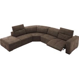 Ecksofa Egoitaliano "Sauvanne, Designsofa der Extraklasse, elegant und bequem, L-Form", braun (mud), B:300cm H:100cm T:274cm, Luxus-Micofaser Lederoptik (100% Polyester) ist ein neues technisches Gewebe mit einem visuellen und taktilen Aspekt, der dem Nubuk sehr nahe kommt, mit innovativen Eigenschaften. Seine au&szlig;erordentliche Weichheit kommt von einem exklusiven Produktionsprozess, der Unreinheit