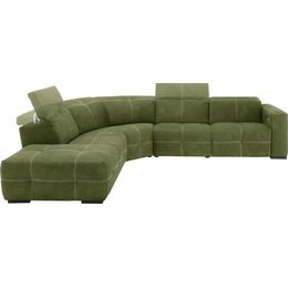 Ecksofa Egoitaliano "Sauvanne, Designsofa der Extraklasse, elegant und bequem, L-Form", gr&uuml;n (kiwi), B:300cm H:100cm T:274cm, Sofas, Ecksofa, wahlweise mit elektrischer Relaxfunktion, Kopfteilverstellung