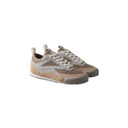 Sneaker Calvin Klein "LOW PRO RUNNER MIX MAT", Herren, Gr. 40, beige (taupe kombiniert), Leder, Textil, Mesh, aufgeraut, unifarben mit Farbeinsatz, Basic, Schuhe Sneaker, Freizeitschuh, Halbschuh, Schn&uuml;rschuh mit Mesh