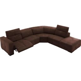 Ecksofa Egoitaliano "Sauvanne, Designsofa der Extraklasse, elegant und bequem, L-Form", grau (taupe), B:300cm H:100cm T:274cm, Leder &raquo;BULL&laquo; (echtes Rindsleder). Geschliffenes, pigmentiertes und behandeltes Rindsleder mit einer Dicke von 1, 3-1, 5 mm. Dieses Leder zeigt eine ziemlich weiche Hand mit einem halb undurchsichtigen Aussehen. Es handelt sich um ein gesch&uuml;tztes Leder. Eine leichte Decksch