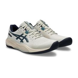 Tennisschuh asics "GEL-CHALLENGER 15 INDOOR", Herren, Gr. 42,5, oatmeal, midnight, Synthetik, Schuhe, f&uuml;r Teppichb&ouml;den