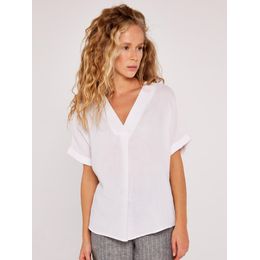 Klassische Bluse Apricot "Bluse", Damen, Gr. XS (34), wei&szlig;, Obermaterial: 100% Baumwolle CO., unifarben, Blusen Bluse, in flie&szlig;ender Ware