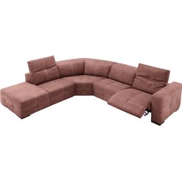 Ecksofa Egoitaliano "Sauvanne, Designsofa der Extraklasse, elegant und bequem, L-Form", braun (cedar wood), B:300cm H:100cm T:274cm, Sofas, Ecksofa, wahlweise mit elektrischer Relaxfunktion, Kopfteilverstellung