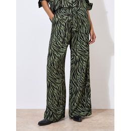 Wirkhose Apricot "Hose", Damen, Gr. XS (34), N-Gr, gr&uuml;n (khaki), Obermaterial: 100% Viskose CV., Hosen, mit Zebradruck