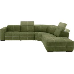 Ecksofa Egoitaliano "Sauvanne, Designsofa der Extraklasse, elegant und bequem, L-Form", gr&uuml;n (kiwi), B:300cm H:100cm T:274cm, Sofas, Ecksofa, wahlweise mit elektrischer Relaxfunktion, Kopfteilverstellung