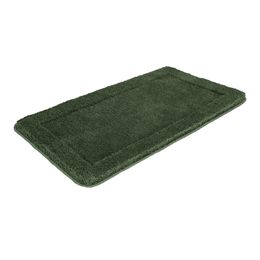 Badematte OTTO HOME "Sanremo mit Rahmen, Badvorleger, Badezimmer Teppich, sehr weich", gr&uuml;n (dunkelgr&uuml;n), H:25mm, Polyester, Badematten, Badematte, Badteppich, unifarben, rechteckig und als 3-tlg. Set erh&auml;ltlich