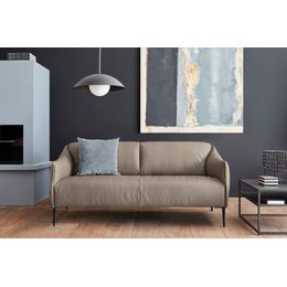 2,5-Sitzer W.Schillig "sally Design-Sofa, Loungesofa, bequem, schmale Armlehnen, Breite 194cm", braun (stone z59), B:194cm H:78cm T:84cm, Longlife Xtra-Leder Z59: Glattleder mit modischer Pr&auml;gung. Hautst&auml;rke 0, 9 - 1, 1 mm., Sofas, mit Metallf&uuml;&szlig;en in Schwarz pulverbeschichtet, Breite 194 cm
