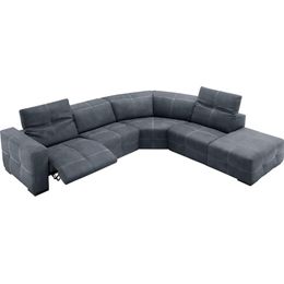 Ecksofa Egoitaliano "Sauvanne, Designsofa der Extraklasse, elegant und bequem, L-Form", grau (charcoal), B:300cm H:100cm T:274cm, Sofas, Ecksofa, wahlweise mit elektrischer Relaxfunktion, Kopfteilverstellung