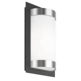LCD Au&szlig;enwandleuchte Edelstahl, Schwarz, 1-flammig