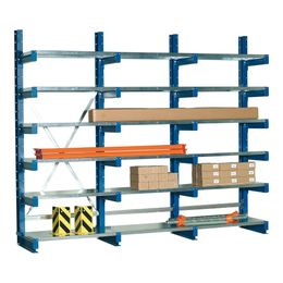 Regalwerk KARL-Kragarmregal Stahlfachboden Anbaufeld HxB 2500x1000x800 mm einseitig (B6-21202-80)