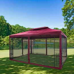 Seitenwand f&uuml;r Deluxe Gartenpavillon | Wand, bordeaux, 4 St&uuml;ck