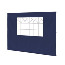 Seitenwand f&uuml;r Faltpavillon Basic & Premium | Fensterwand, blau