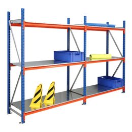 Regalwerk EMMA-Weitspannregal Stahleinlage Grundfeld HxBxT 3000x1850x600 mm Rahmen RAL 5010 (B7-90222-60)