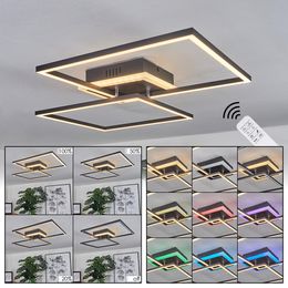 hofstein Lithgow Deckenleuchte LED Schwarz, 2-flammig, Fernbedienung, Farbwechsler