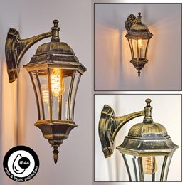 hofstein Etoe Au&szlig;enwandleuchte Braun, Gold, 1-flammig