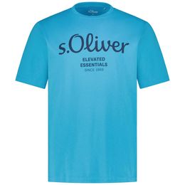 Herren Gro&szlig;e Gr&ouml;&szlig;en | s.Oliver T-Shirt mit Label-Print Farbe t&uuml;rkis Gr&ouml;&szlig;e: 3XL