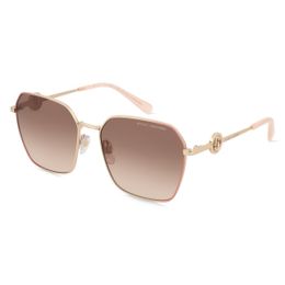 Marc Jacobs MARC 729/S | Damen-Sonnenbrille | Fassung: Vollrand, Quadratisch, Metall, Gold Pink | Glasfarbe: Braun