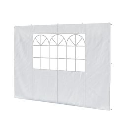Seitenwand f&uuml;r Faltpavillon Basic & Premium | Fensterwand, wei&szlig;