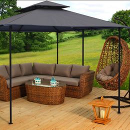 Comfort Gartenpavillon | 4 x 3 m, anthrazit + W&auml;nde
