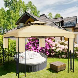 Deluxe Gartenpavillon | 4 x 3 m, beige