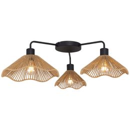 Collett's Monde Deckenleuchte, Natur, Schwarz, Metall, Papier, 21.5 cm, RoHS, CE, Lampen & Leuchten, Innenbeleuchtung, Deckenleuchten