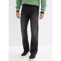 bonprix Regular-Fit-Jeans Bootcut, schwarz, Gr.62, Angesagte Regular Fit Stretch-Jeans, Bootcut mit leichter Waschnung, 79% Baumwolle (organic)