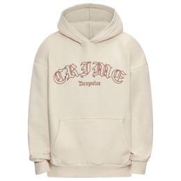 Kapuzensweatshirt DROPSIZE "Dropsize Herren Dropsize Heavy Oversize Crime Outline Hoodie", Herren, Gr. S, coconutmilk, 70% Baumwolle, 30% Polyester, Sweatshirts
