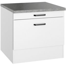 Unterschrank Optifit "OPTImulti", wei&szlig;, wei&szlig;, B:60cm H:57,1cm T:60cm, Holzwerkstoff, Schr&auml;nke, Unterschrank, Breite 60 cm, mit 1 Tablar f&uuml;r W&auml;schekorb, 1 Auszug