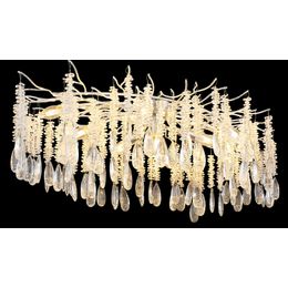 Globo LIGHTING Deckenleuchte "KINGA", silberfarben matt, 10, H: 45cm, 1 Stk., Leuchten, Deckenleuchte silber matt mit edlen Glaskristallen, Deckenleuchte