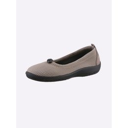 Ballerina CLASSIC, Damen, Gr. 37, grau (taupe), Textil, Basic, Schuhe Ballerina
