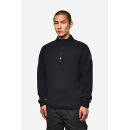 Sweatshirt Weekend Offender "CASTILLOS WOOL RICH FUNNEL NECK SWEATER Herren", Herren, Gr. L, schwarz, Strick, 80% WOLLE, 20% NYLON, normal, Rundhals, Sweatshirts Sweatshirt, Pullover Herren, leichter Strickpulli, Sweatshirt, Wollpullover, Sale