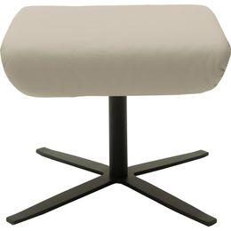 Sch&ouml;ner Wohnen Kollektion Hocker "Sky", grau (light grau), B:52cm H:45cm T:52cm, 100% Leder, SCH&Ouml;NER WOHNEN-KOLLEKTION, Hocker, Hocker, mit Drehfunktion