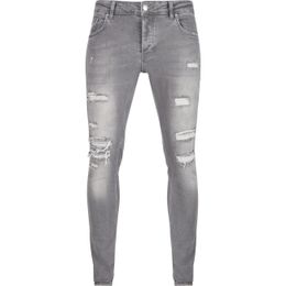 Bequeme Jeans 2Y Premium "2Y Premium Herren 2Y Skinny Fit Jeans", Herren, Gr. 31, Normalgr&ouml;&szlig;en, grau, 97% Baumwolle, 3% Elasthan, unifarben, Jeans