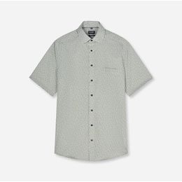 Kurzarmhemd OLYMP "Luxor", Herren, Gr. 41, N-Gr, oliv, Web, Obermaterial: 100% Baumwolle, gemustert, normal, Hemden, Businesshemd, modern fit, New Kentkragen