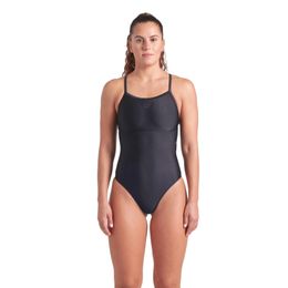 Badeanzug arena "W arena SOLID SWIMSUIT LIGHTDROP BACK B", Damen, Gr. 36, N-Gr, schwarz (schwarz, schwarz), Obermaterial: 82% Polyester, 18% Elasthan, Badeanz&uuml;ge Badeanzug