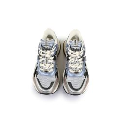 Trainingsschuh Buffalo "Buffalo Triplet Hollow - Vegan Nappa/Mesh", Damen, Gr. 36, blau, silber, unifarben, Schuhe