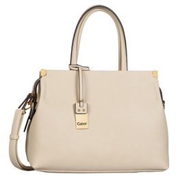 Shopper Gabor "Gela", Damen, Gr. B/H/T: 35cm x 24cm x 13,5cm, beige, Polyurethan, Polyurethan (PU), clean, gepflegt, unifarben, Taschen Shopper, genarbtes Lederimitat mit schm&uuml;ckenden Metallecken, hochwertiges Logo