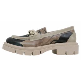 Loafer DOGO "Cindy Loafer Petals Damen Halbschuhe", Damen, Gr. 40, Normalschaft, grau, Lederimitat, Schuhe Loafer, Handgefertigt