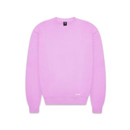 Rundhalspullover DROPSIZE "Dropsize Herren Super Heavy Blank Sweater", Herren, Gr. L, rosa (pink), 80% Baumwolle, 20% Polyester, unifarben, relaxed fit, Rundhals, Pullover Rundhalspullover