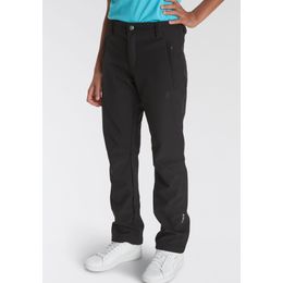 Softshellhose Icepeak "KABWE JR - f&uuml;r Kinder", M&auml;dchen, Gr. 128, N-Gr, schwarz, Softshell, Obermaterial: 97% Polyester, 3% Elasthan, gerade, Hosen Softshellhose, mit Rei&szlig;verschlusstaschen