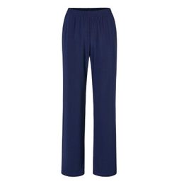 Schlupfhose GOLDNER "Slinky-Hose mit weitem Bein", Damen, Gr. 40, N-Gr, blau (mitternachtsblau), Obermaterial: 95% Polyester PES. 5% Elasthan EL., festlich, Hosen Schlupfhose, Kein B&uuml;geln n&ouml;tig