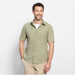 Kurzarmhemd OLYMP "Casual", Herren, Gr. L, N-Gr, gr&uuml;n, Web, Obermaterial: 100% Baumwolle, regular fit normal, Hemden, Freizeithemd, regular fit, Kentkragen
