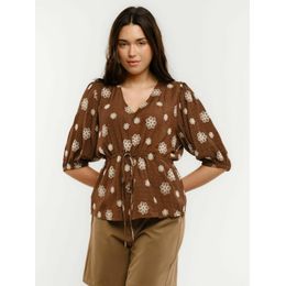 Langarmhemd LIBERT&Eacute; ESSENTIEL "Libert&eacute; Essentiel Shirt FIA", Damen, Gr. L, Normalgr&ouml;&szlig;en, braun, Obermaterial: 52% Viskose, 48% Polyester, Hemden