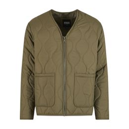 Winterjacke Urban Classics "Urban Classics Padded Quilting Jacket", Herren, Gr. M, olive, 100% Polyester, unifarben, normal, Rundhals, Jacken Winterjacke