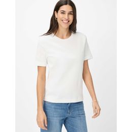 Kurzarmshirt Brax "Style CIRA", Damen, Gr. 34, wei&szlig; (sanftes wei&szlig;), 100% Baumwolle, Rundhals, Shirts