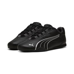 Sneaker Puma "Catch Soleil Sneakers Damen", Damen, Gr. 35,5, schwarz (schwarz silber metallic gray), Obermaterial: Textil, Synthetik. Futter: Textil. Innensohle: Textil. Laufsohle: Gummi, Schuhe Sneaker