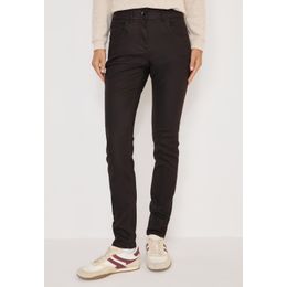 Lederimitathose Cecil, Damen, Gr. 29, L&auml;nge 32, tartufo braun, Stoff, 76% Viskose, 21% Nylon, 3% Elasthan, unifarben, slim fit lang, Hosen, 5-Pocket-Style