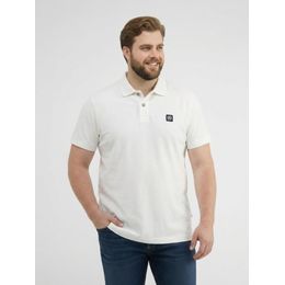 Poloshirt Lerros "Maskulines Poloshirt mit griffiger Struktur in gro&szlig;en Gr&ouml;&szlig;en", Herren, Gr. 4XL, broken wei&szlig;, 100% Baumwolle, ohne Ausschnitt, Shirts